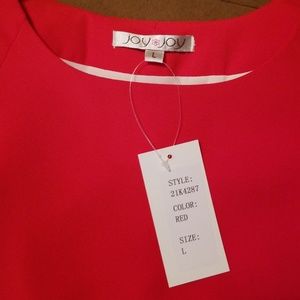Joy Joy | Tops | Red Top With White Undershit And Lace | Poshmark